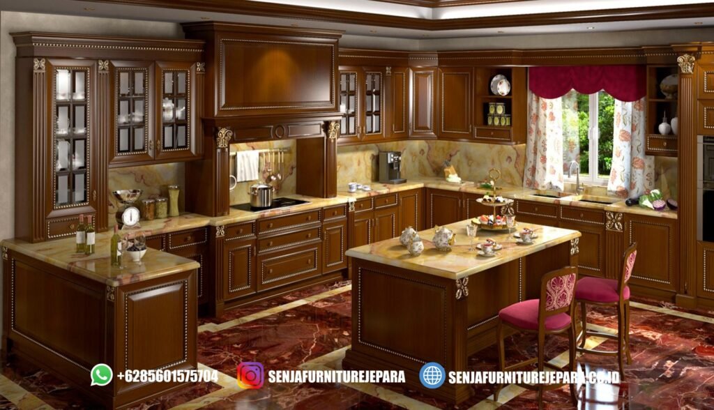 Lemari Dapur Bersih Kitchen Set Klasik Kayu Jati Surabaya