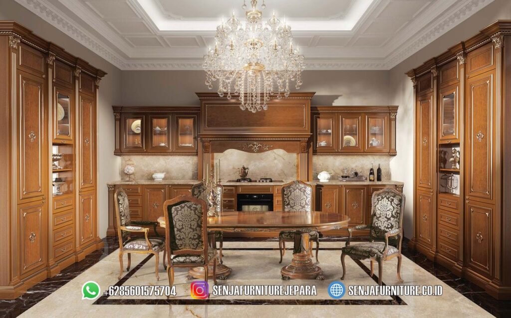 Kitchen Set Jati Ukir Klasik Custom Design American Style