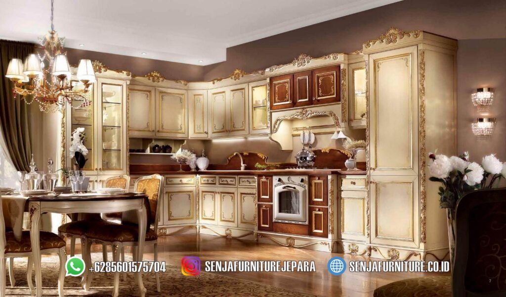 Referensi Desain Kitchen Set Klasik Mini Bar Eropa Style