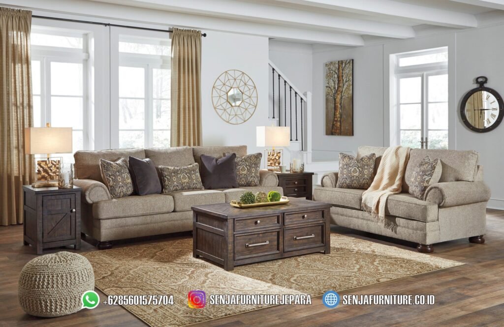 Kursi Sofa Ruang Tamu Set Minimalis Jati Solid Elegan