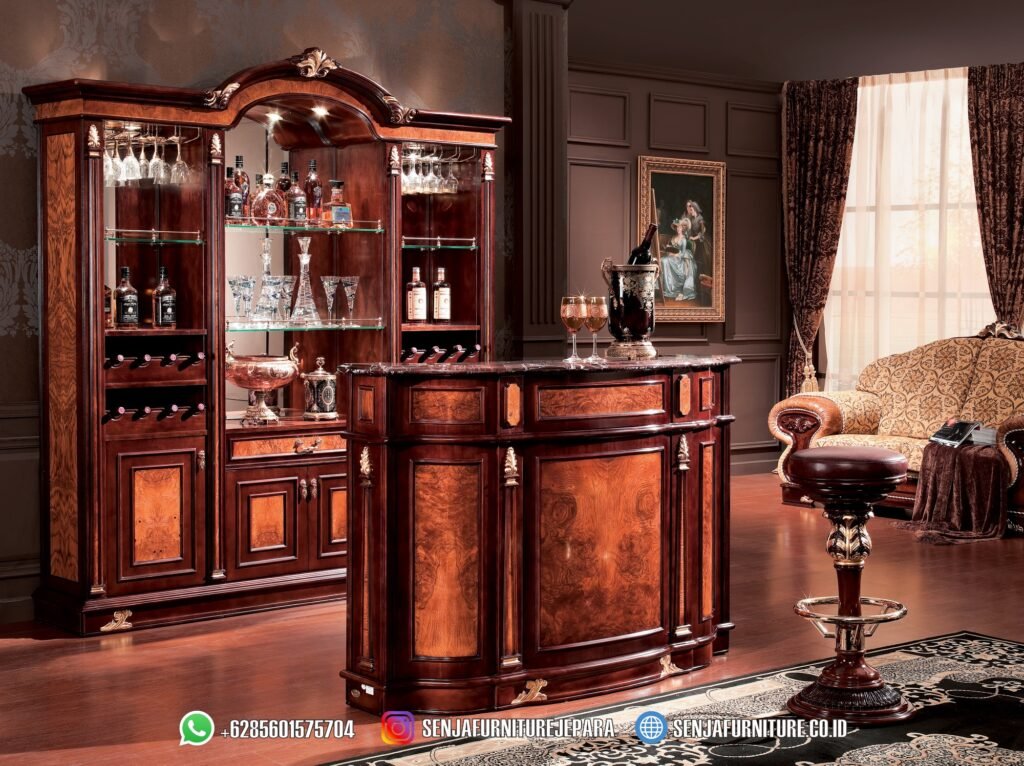 Mini Meja Bar Klasik Luxury Ukiran Jepara 100% Kayu Jati