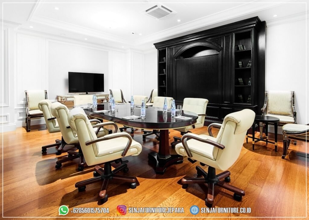 New Design Meja Rapat Kantor Modern Oval Kapasitas 8 Kursi